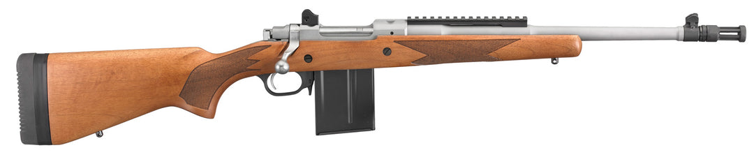 Ruger Scout 308 WIN, American Walnut Stock, 10 Rnd, w/ Flash Suppresso ...