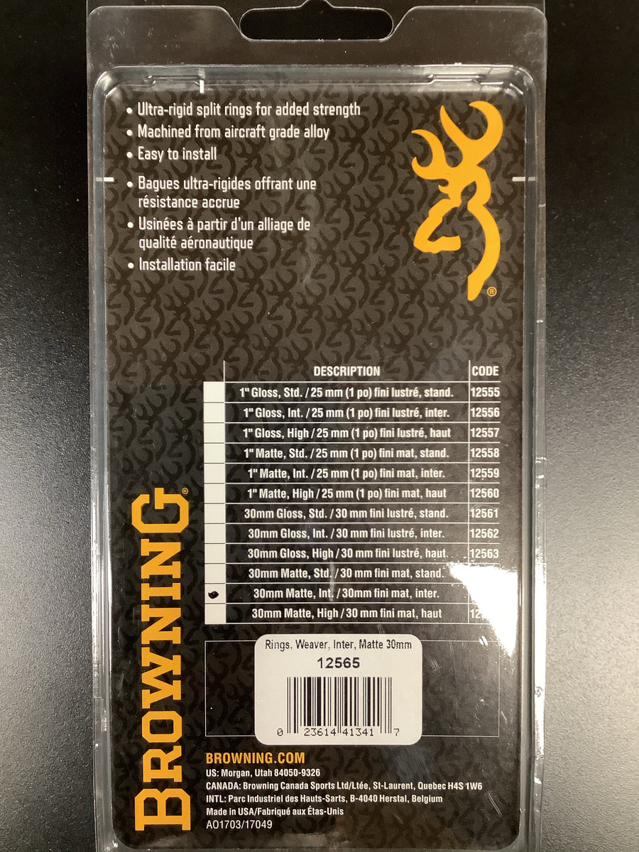 Browning Weaver-Style Scope Rings 30mm Med 12565 – Hunters Headquarters ...