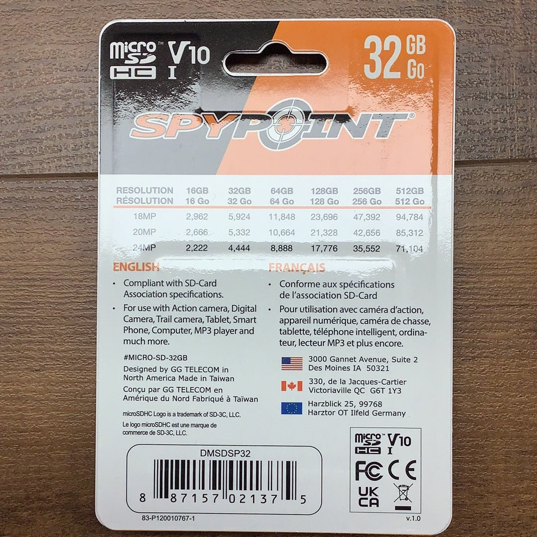 Spypoint MICROSD 32 GB CARD – Hunters Headquarters Canada