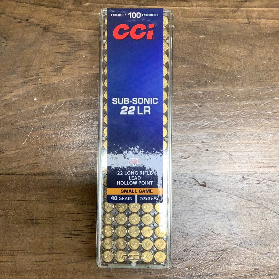 CCI .22lr Subsonic 40gr HP 100pk – Hunters Headquarters Canada