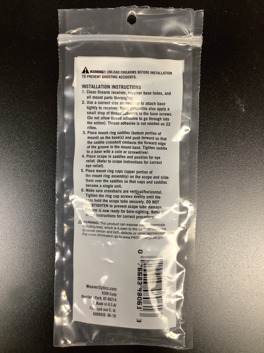 Weaver 61 48061 Muzzle Loader Scope Base – Hunters Headquarters Canada